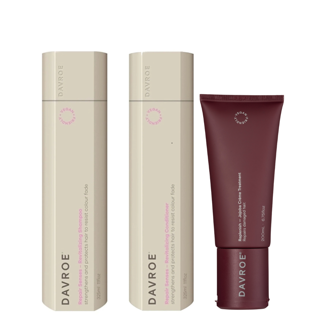 Davroe Repair Senses Revitalizing Shampoo, Conditioner & Replenish Joj ...