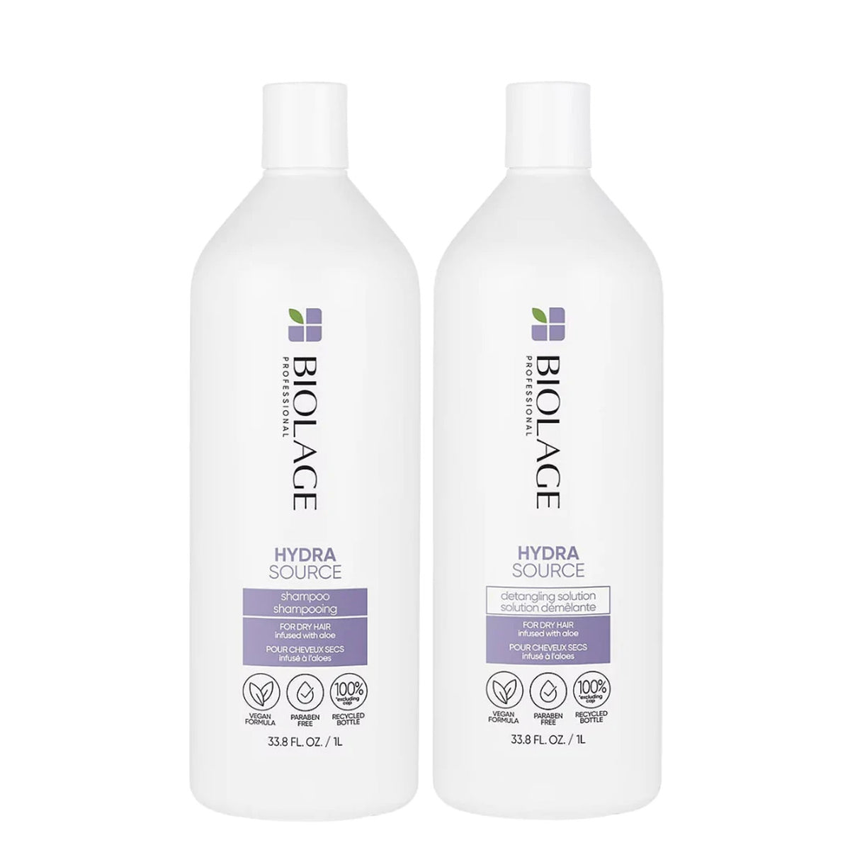 Matrix Biolage Hydrasource Shampoo and Detangling Solution 1 Litre Duo ...