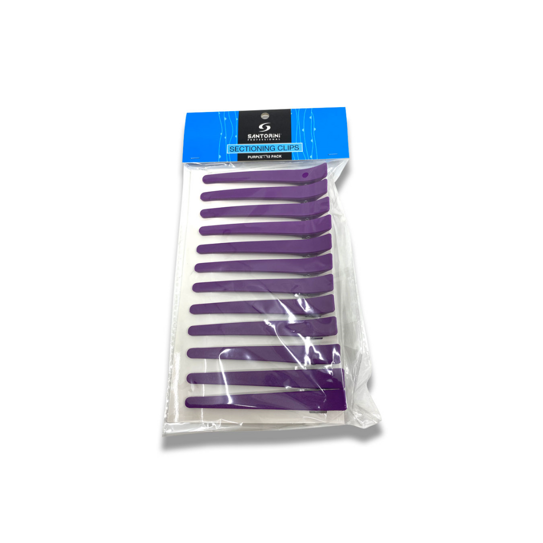 Santorini Sectioning Clip Purple 4.5in 12pack – Beautopia Hair & Beauty