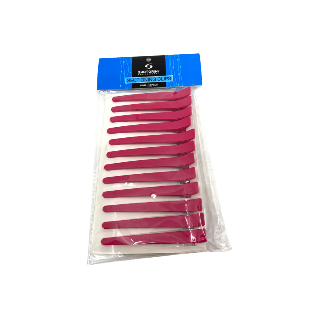 Santorini Sectioning Clips Pink 4.5in 12pack – Beautopia Hair & Beauty